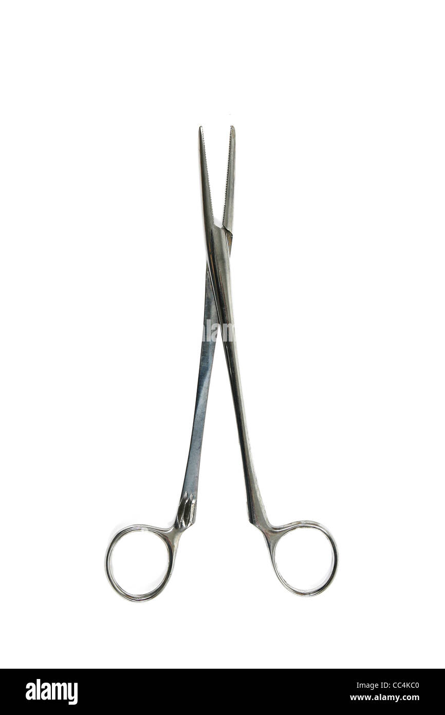 Open Forceps On A White Background Stock Photo - Alamy