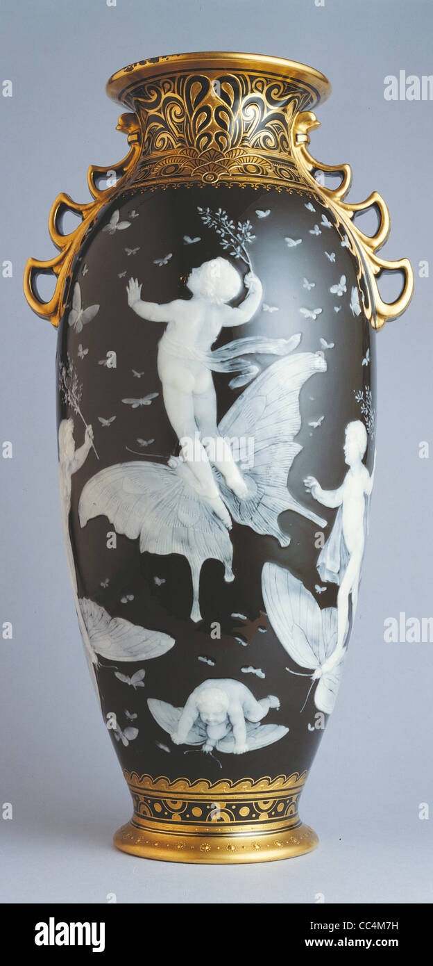 Twentieth Century England Pottery Manufacture Royal Minton Vase Black ...