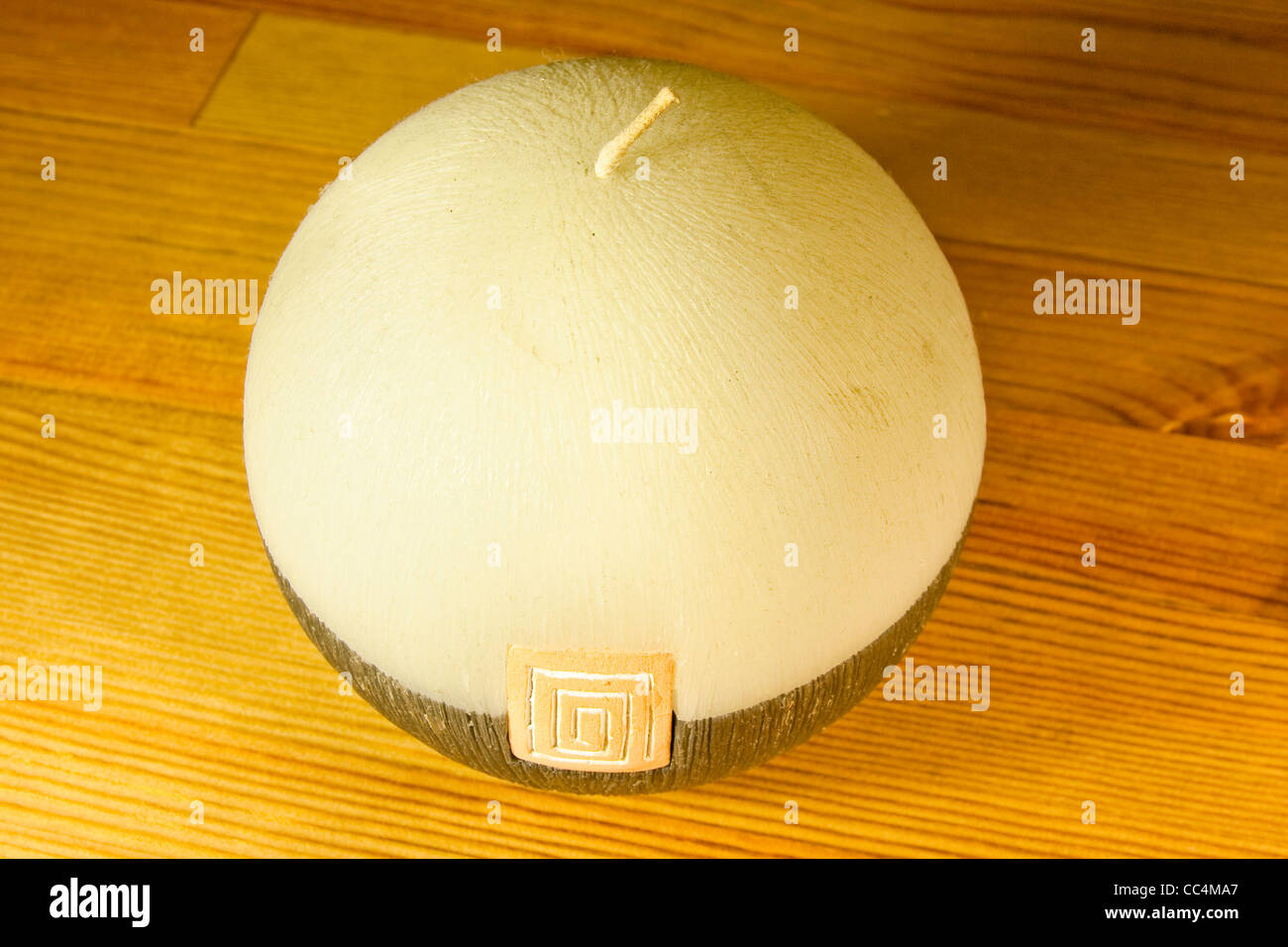 Decorative Candle High View with Pine Background Stock Photo - Alamy