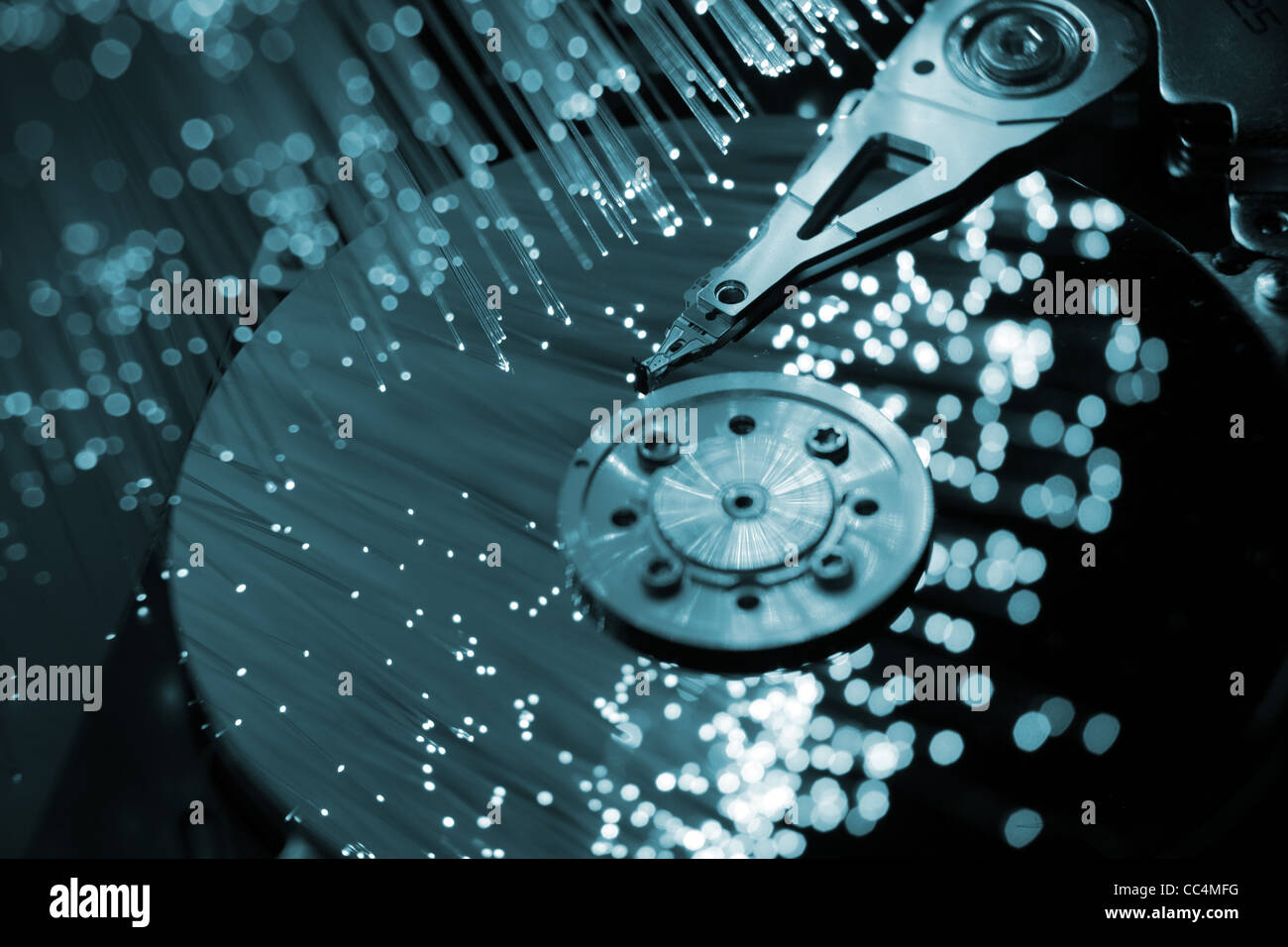 fibre optical and computer harddisk Stock Photo - Alamy