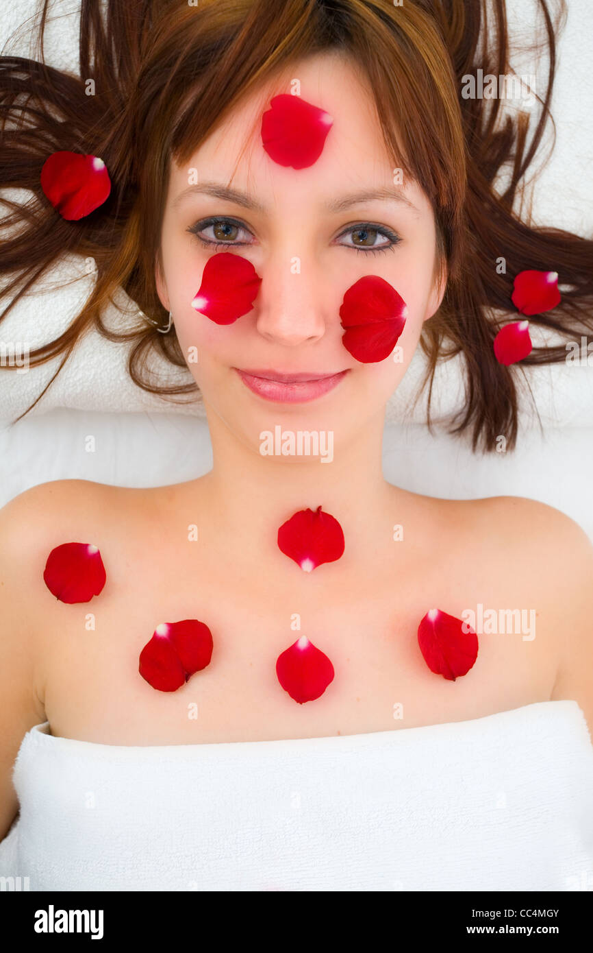Rose and girl Stock Photo - Alamy