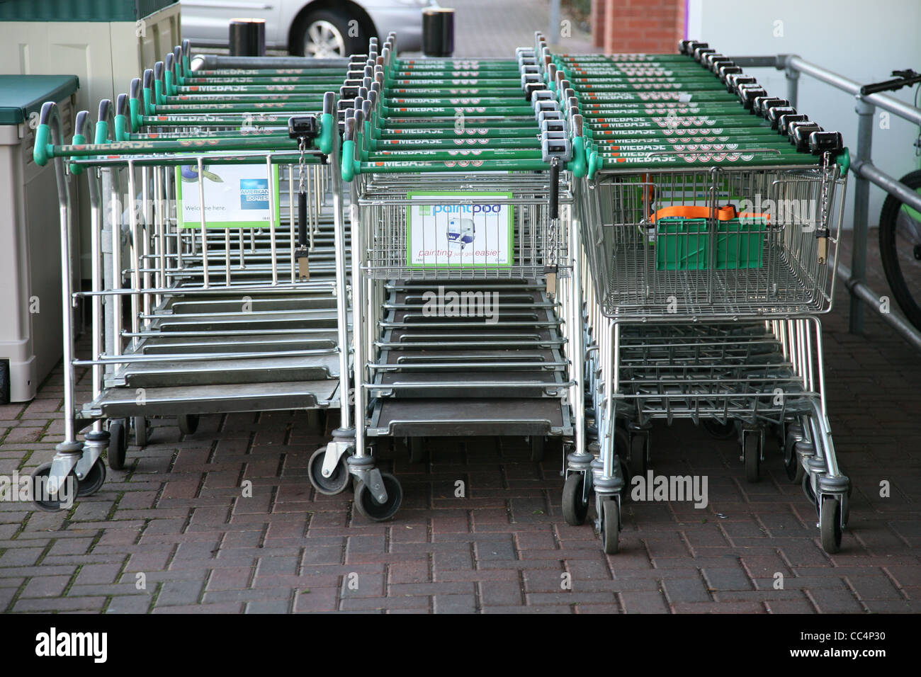 homebase shopping trolleys Stock Photo - Alamy