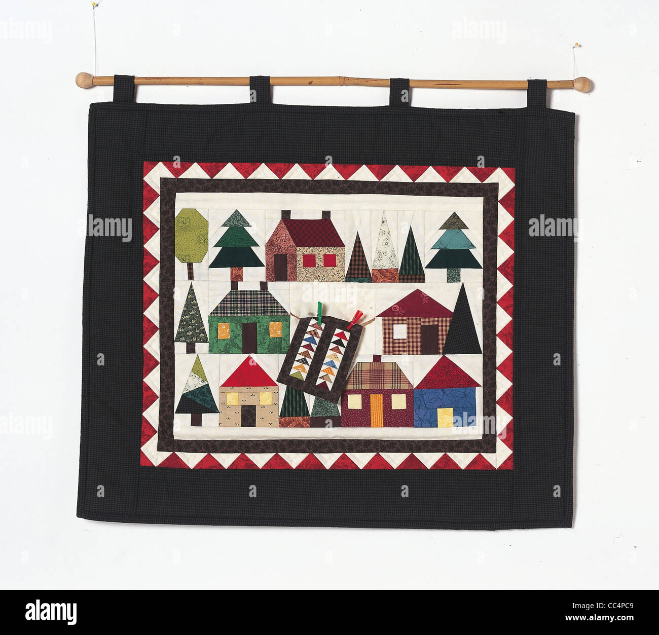 Women's Work - Patchwork: Wall Panel With Houses Stock Photo - Alamy