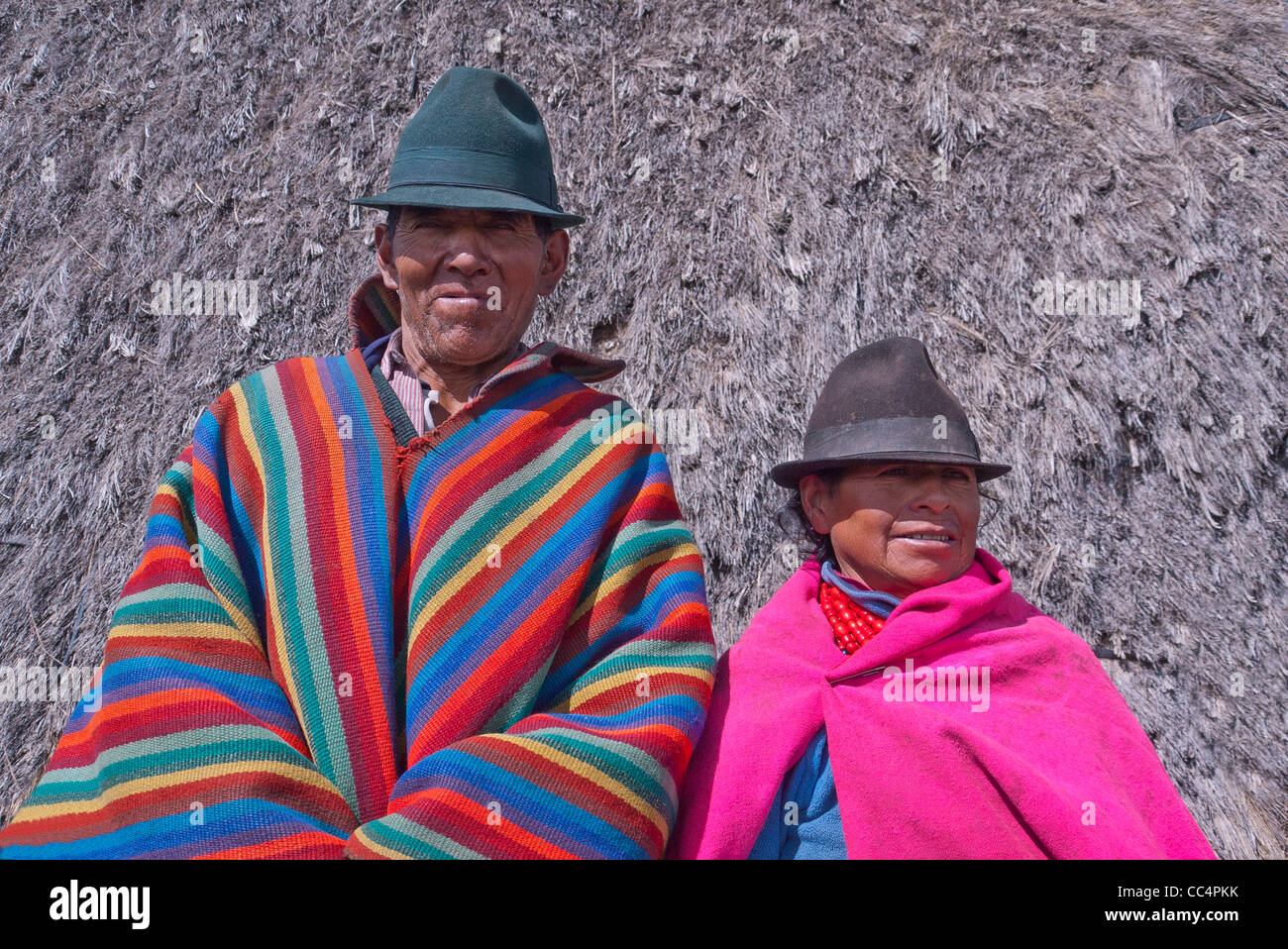 Andean indigenous ecuadorian facing hats hi-res stock photography and ...