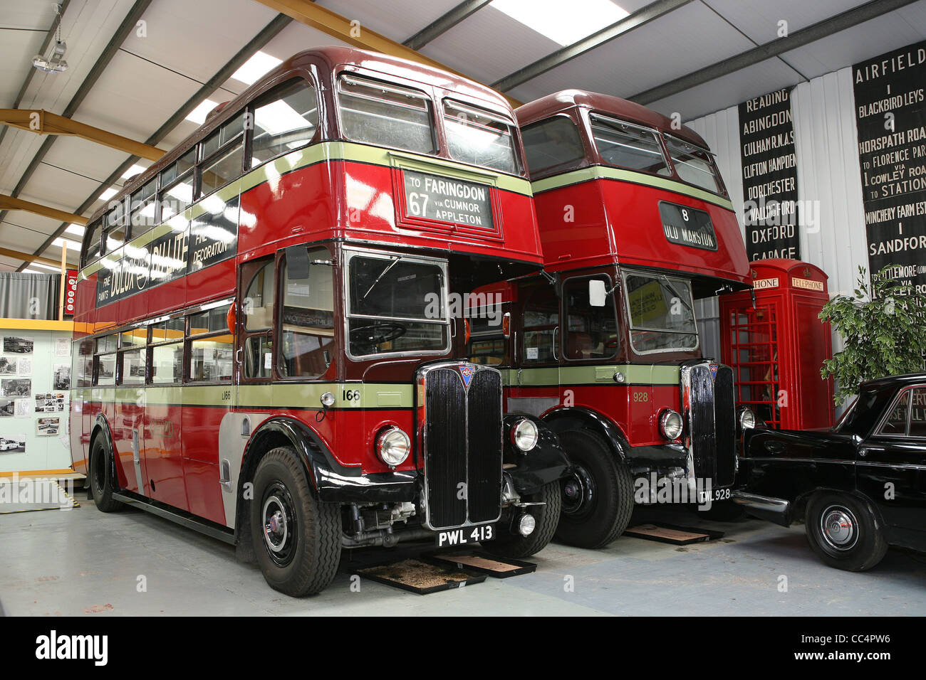 Vintages Buses At The Oxford Bus Museum Stock Photo - Alamy