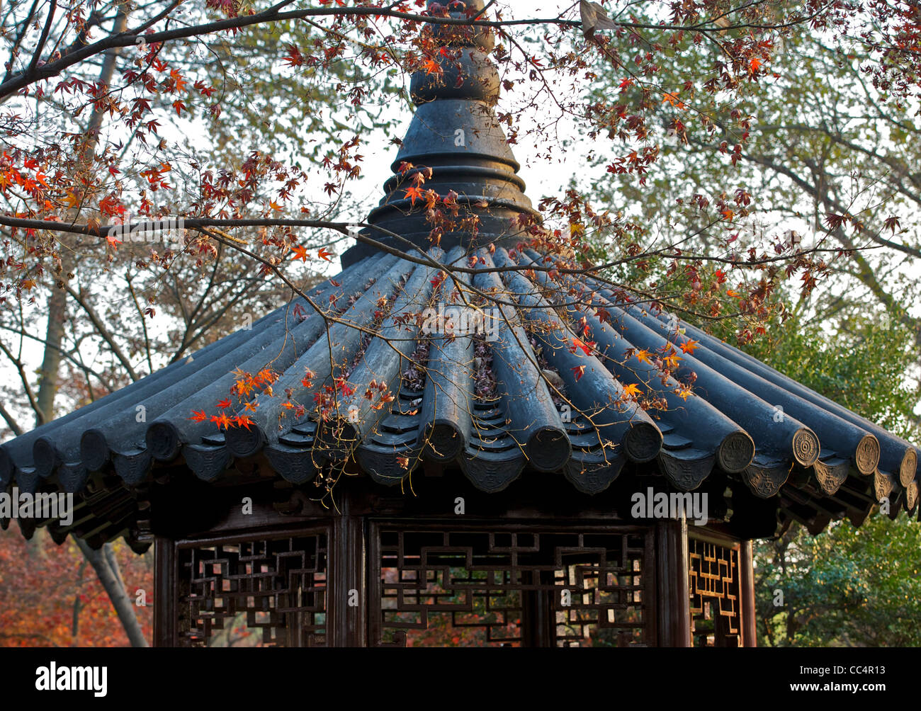 Pagoda Roof Among Trees Stock Photo - Alamy