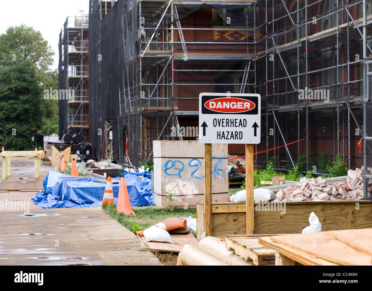 Construction site warning sign Stock Photo - Alamy