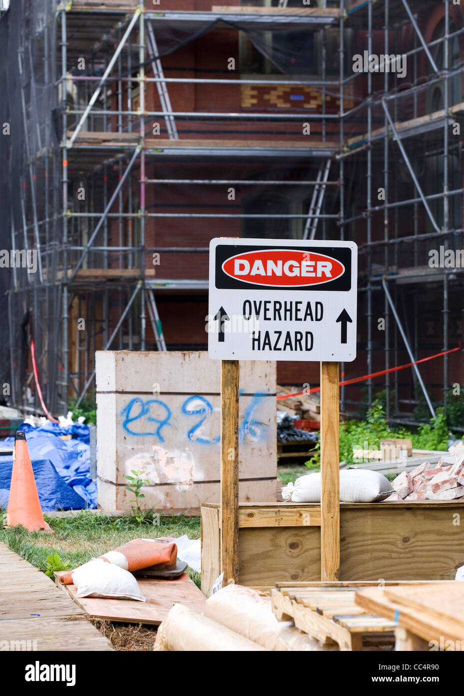 Construction site warning sign Stock Photo - Alamy