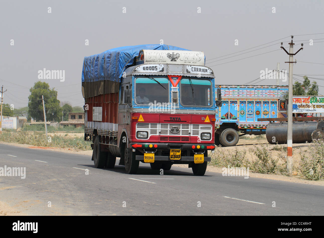 a truck lorry on road in India Stock Photo - Alamy
