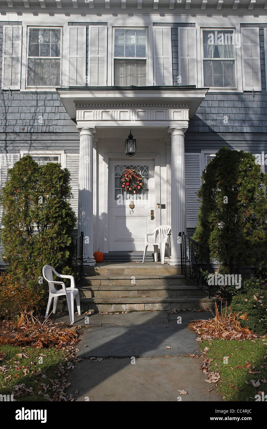 Front door of a home in Schenectady's Stockade Historic District Stock ...