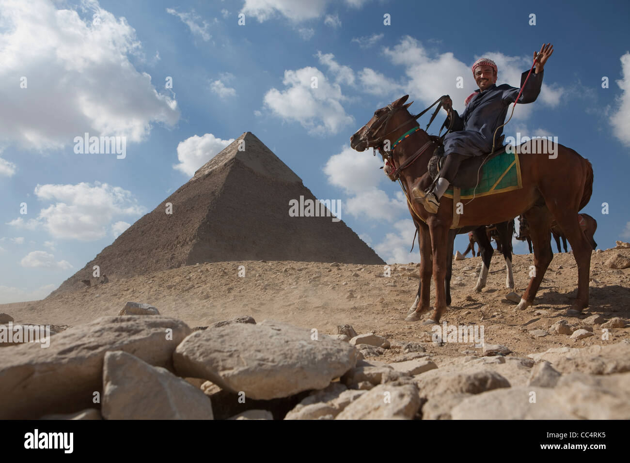 Pyramids of Giza outside Cairo, Egypt Stock Photo - Alamy