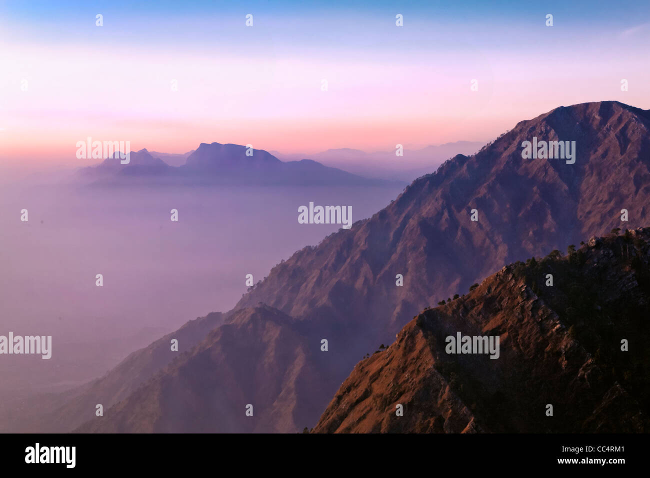 landscape Himalayas from top of Trikata Vaishno Devi shrine Stock Photo ...
