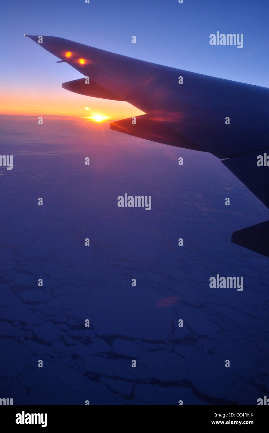 Winter jet flight over the ice, Canada Stock Photo - Alamy