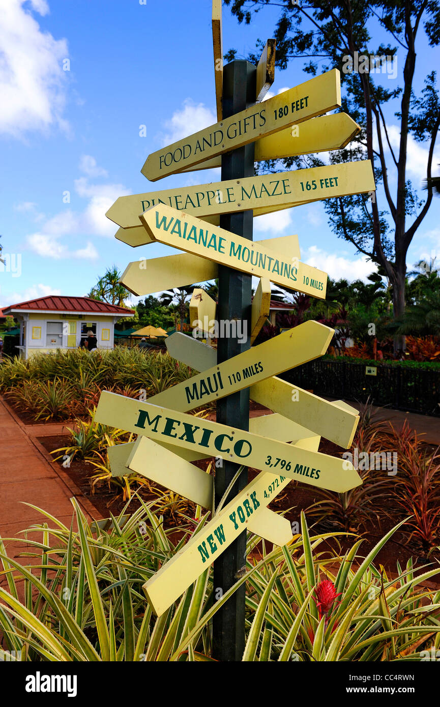 Mileage Destination Post Dole Plantation Wahiawa Honolulu Hawaii Oahu ...