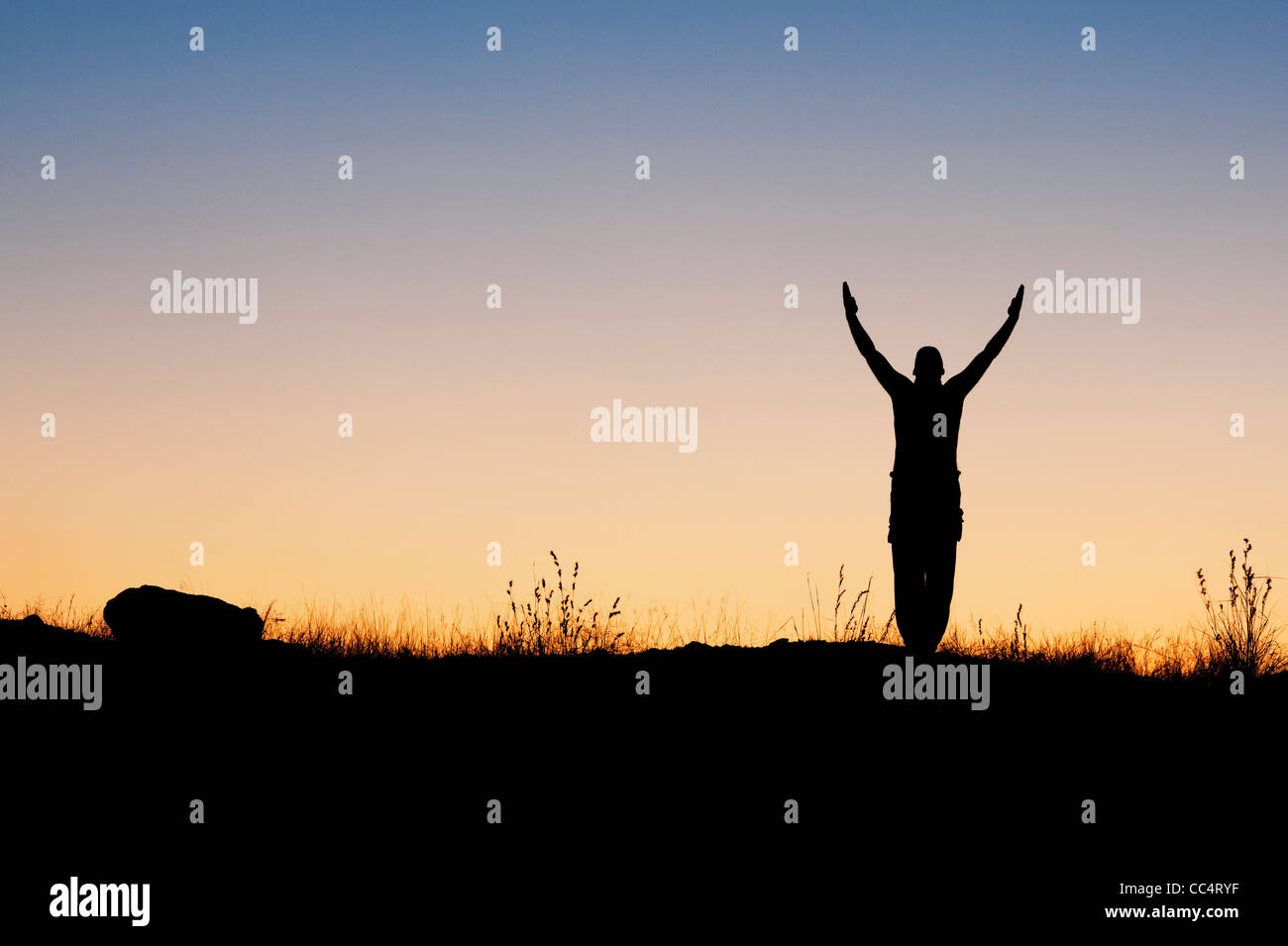 Figure standing silhouette hi-res stock photography and images - Alamy