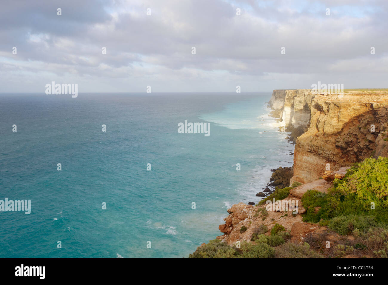 Elevated view of Bunda Cliffs, Great Australian Bight Marine Park ...