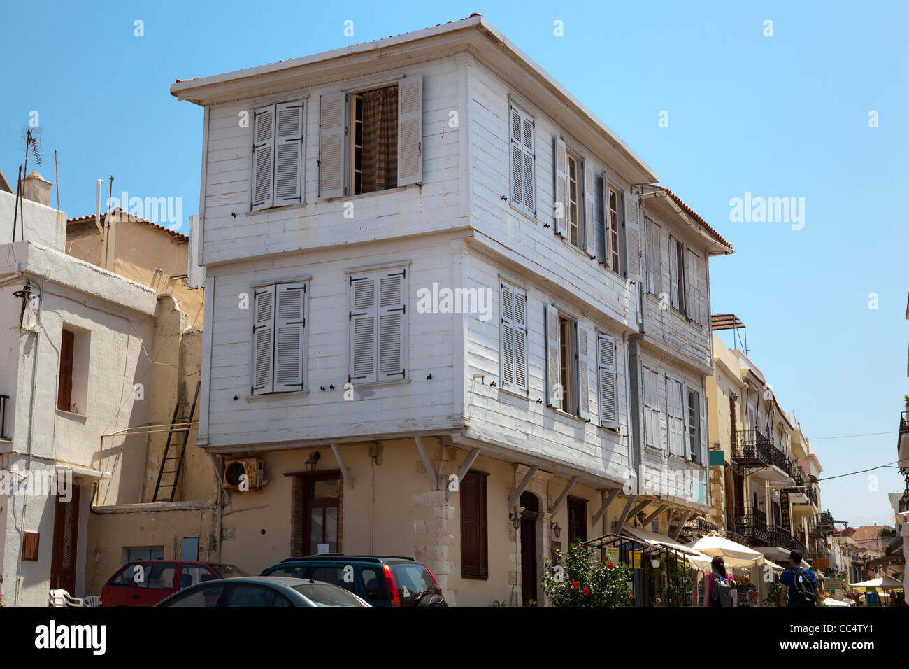 Traditional style cretan house in Chania, Greece Stock Photo - Alamy