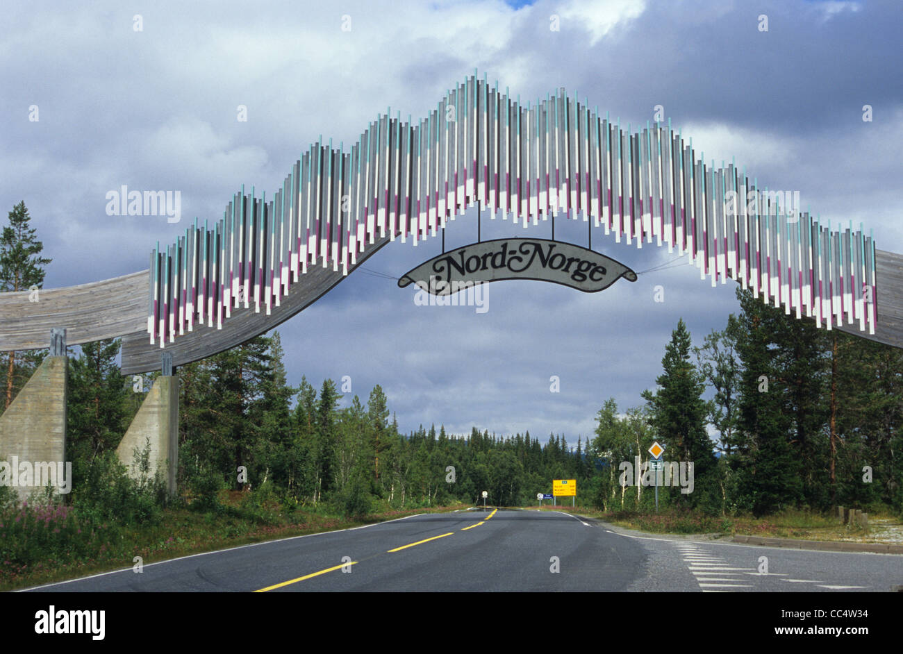 Gate marking the border of the Nordland region, Norway Stock Photo - Alamy