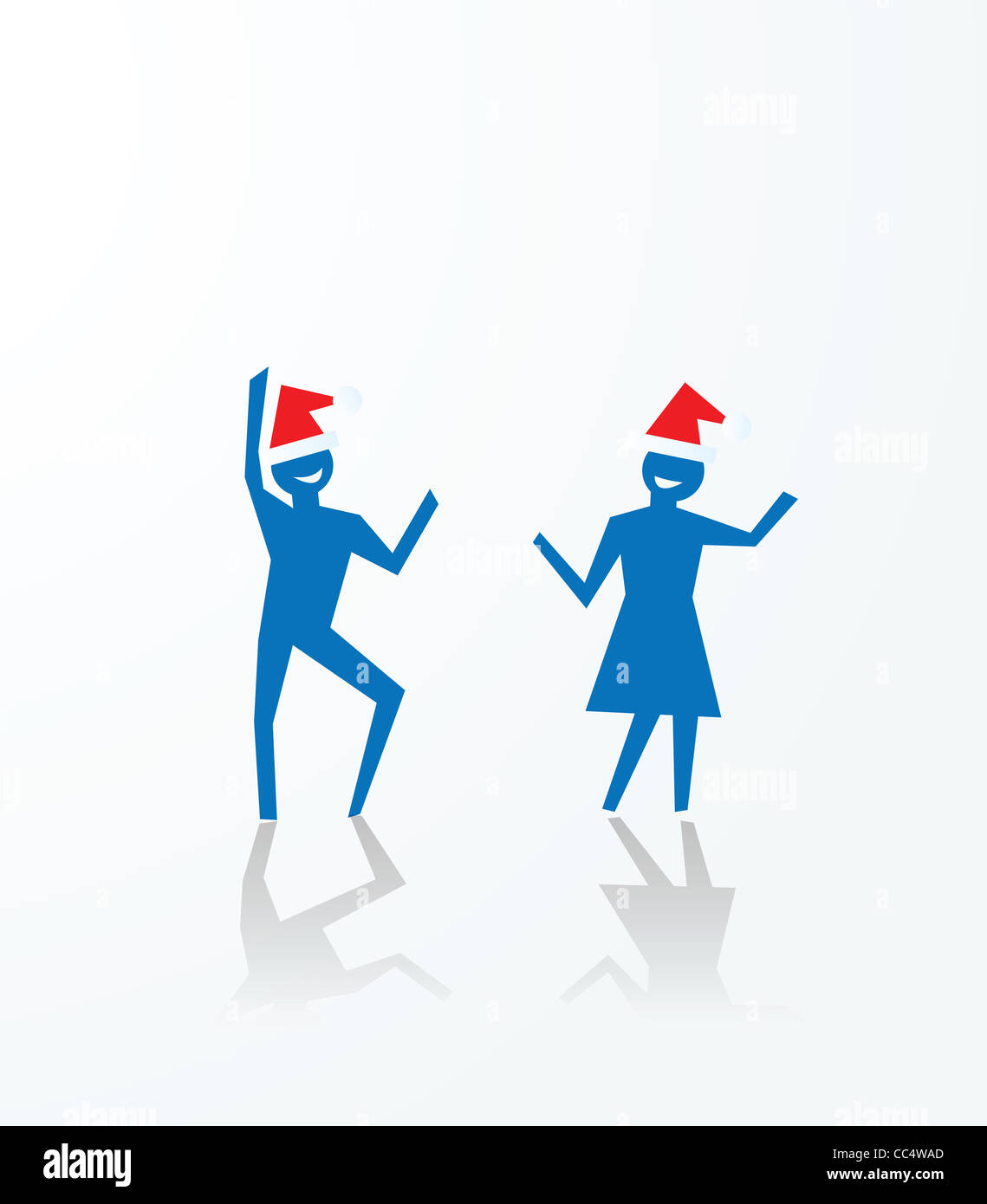 christmas party concepts, paper people cutouts illustrations Stock ...