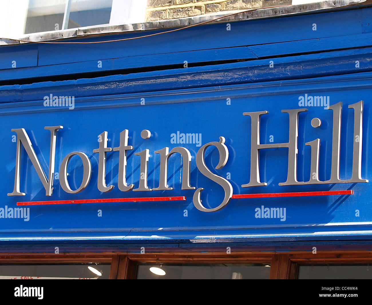 Notting hill sign on the street shop Stock Photo - Alamy