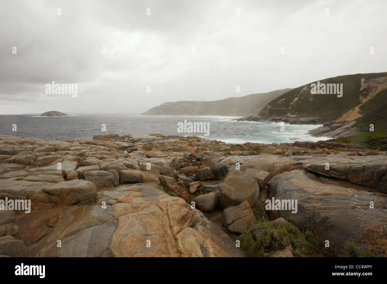 Rough weather and Granite rocks on the coastline, Torndirrup National ...