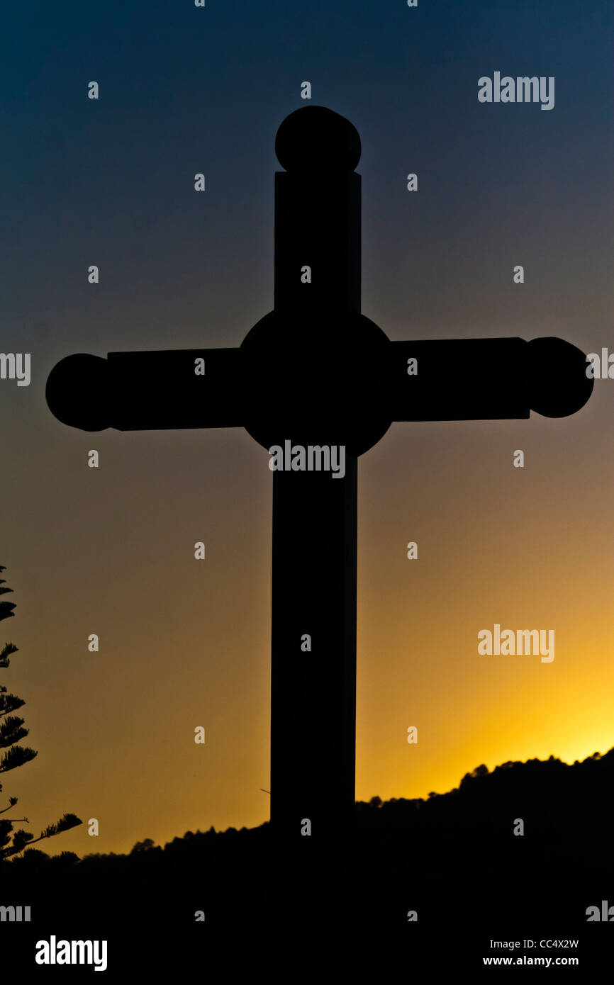 cross sunset shadow mexico Stock Photo - Alamy