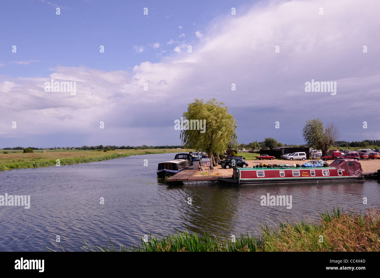 The confluence of the River Cam and River Great Ouse, east of Stretham ...