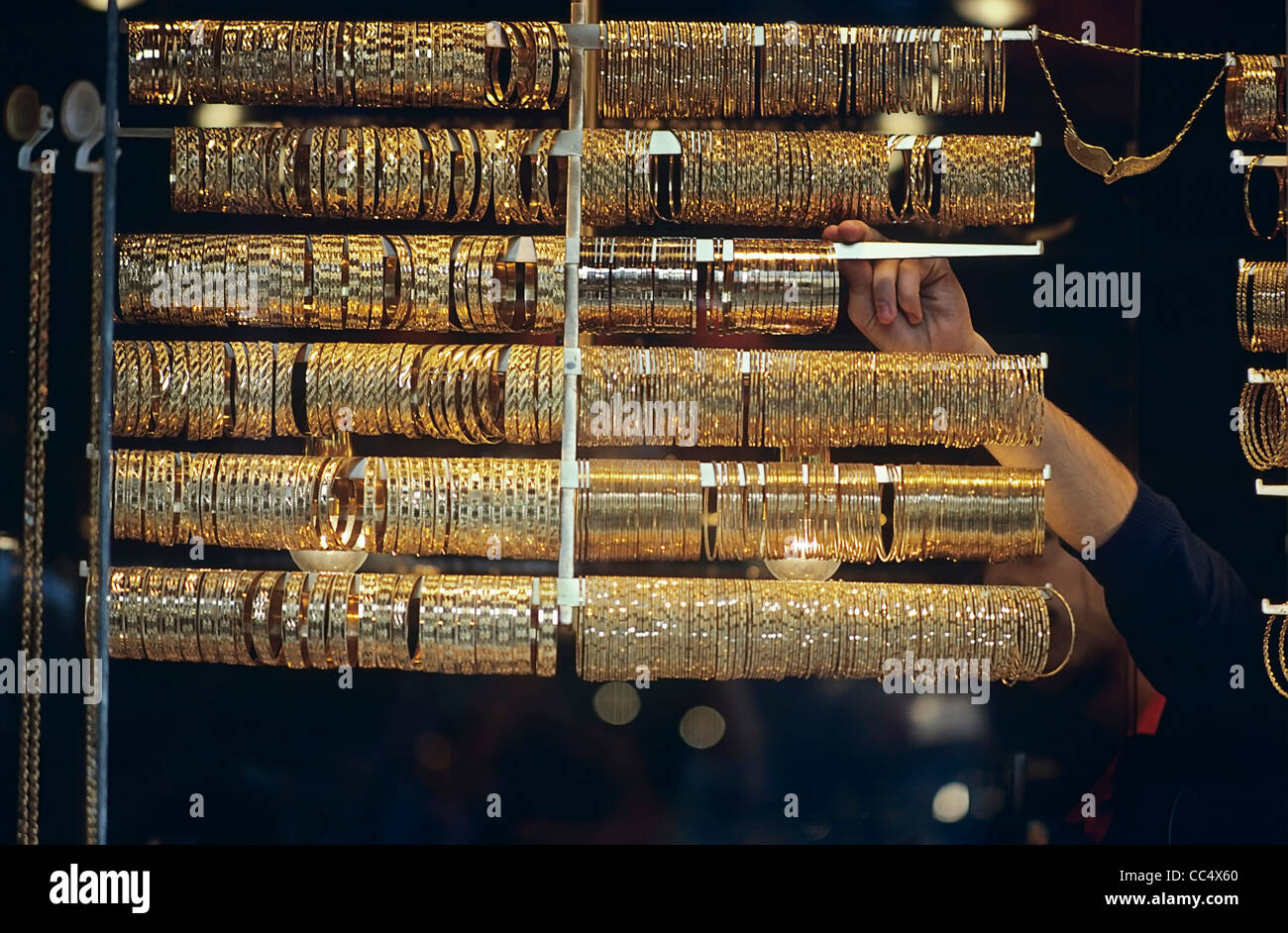 Gold Shop, Grand Bazaar or Covered Bazaar, Istanbul, Turkey Stock Photo ...