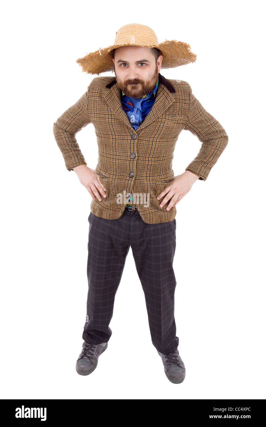 young silly casual man full body, isolated on white Stock Photo - Alamy