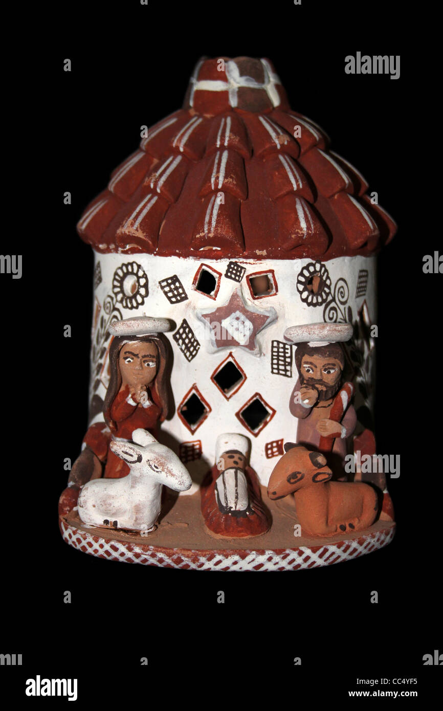 Traditional Pottery Nativity Scene Stock Photo - Alamy