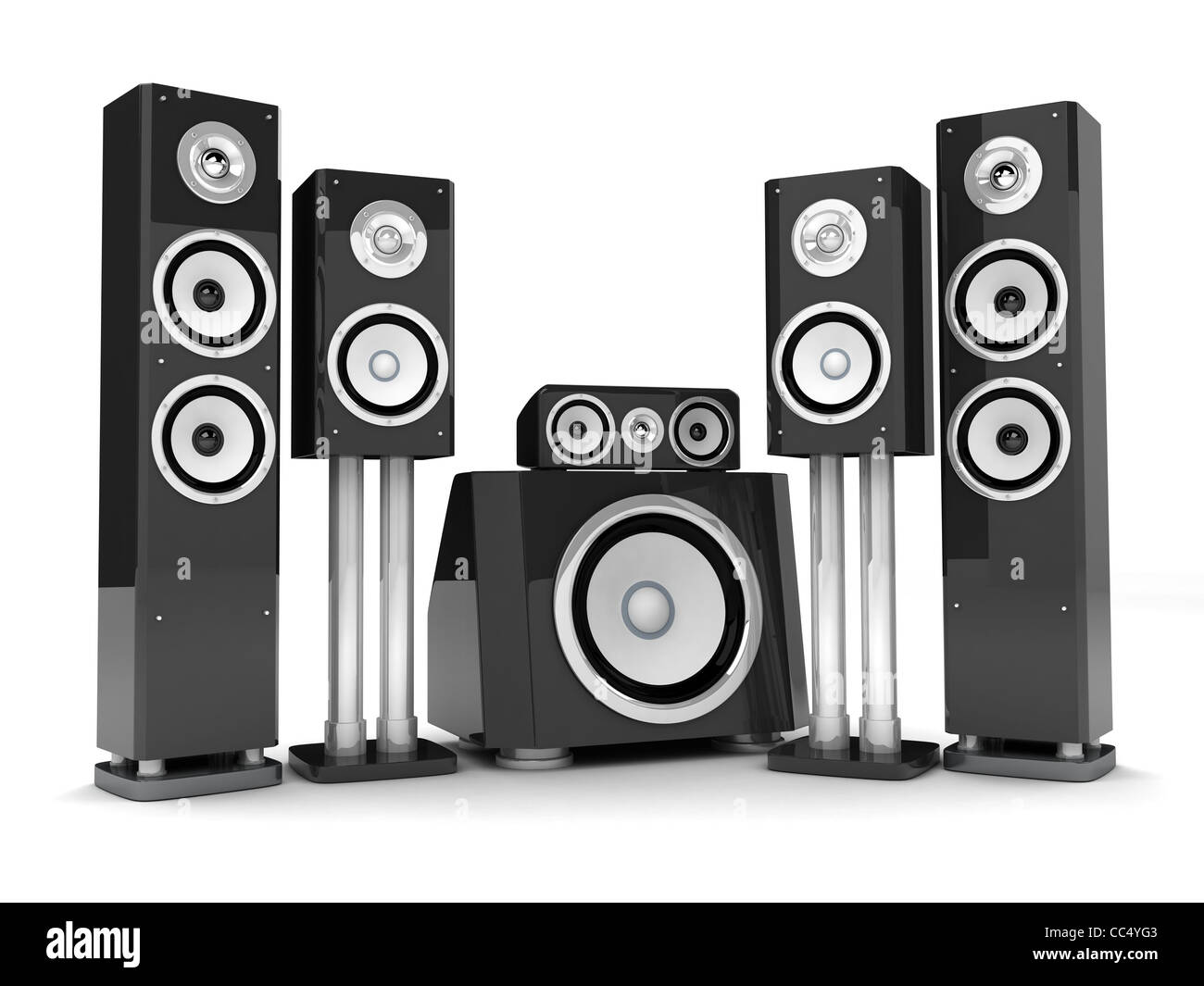 Modern HI-FI system (done in 3d, on white background Stock Photo - Alamy
