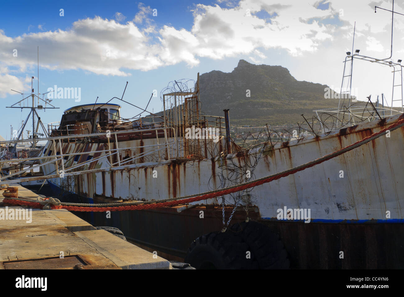 Dilapidated boat in Cape Town Stock Photo - Alamy