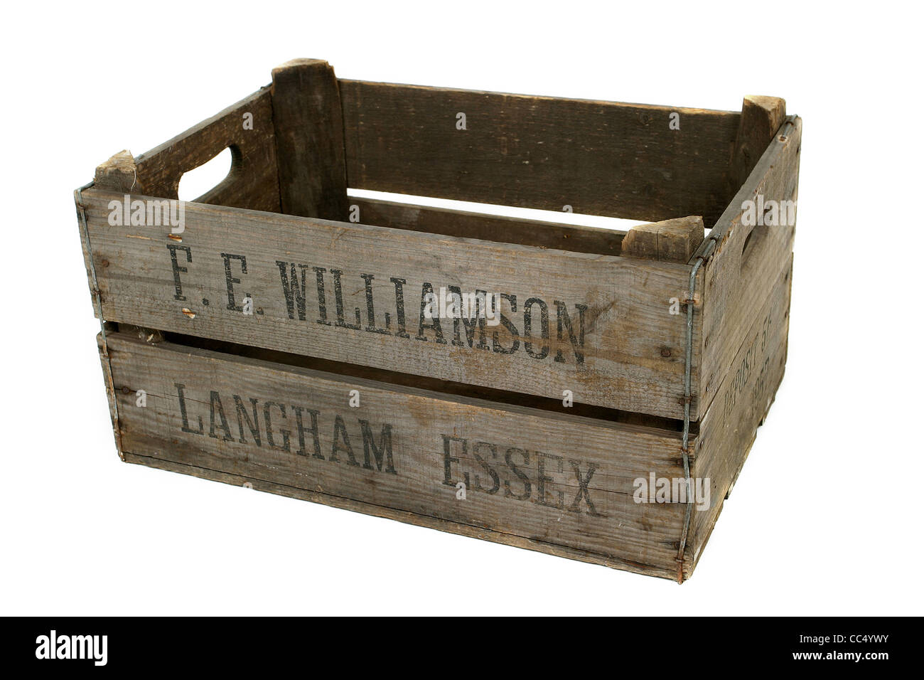 Wooden Create On White Background Stock Photo - Alamy