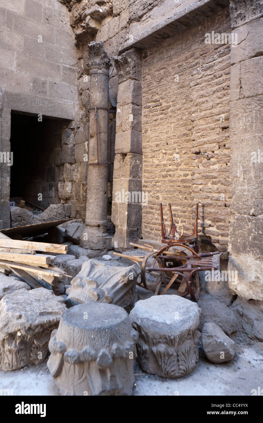 Vertical shot of storage space in courtyard of the Coptic White ...