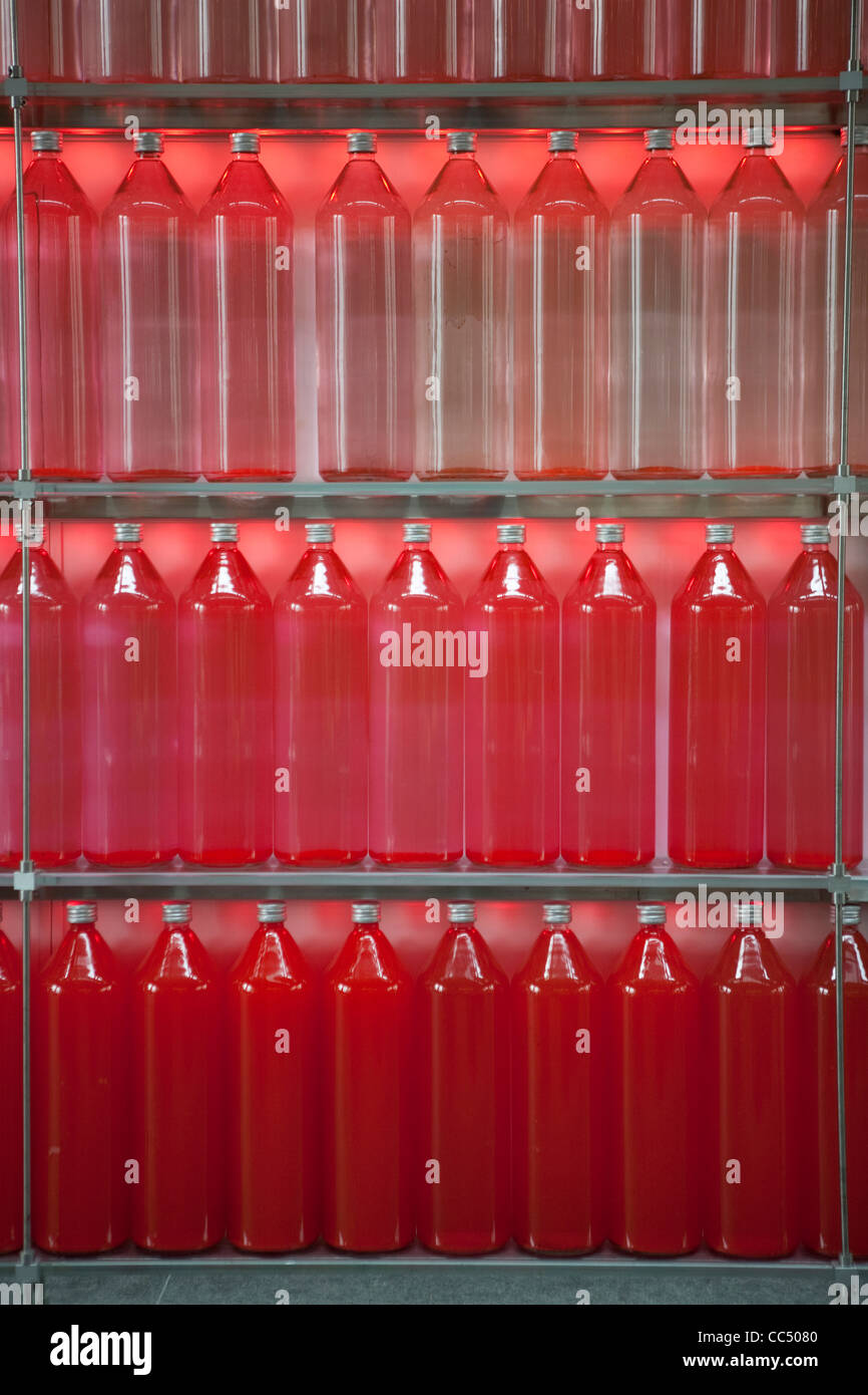 Display Shelf Full Of Red Bottles Xiu Bar Yintai Center Beijing