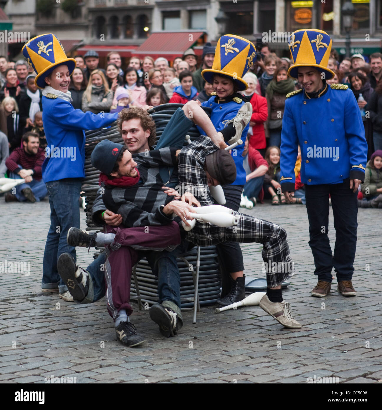Scenes from a display put on by L'Ecole de Cirque de Bruxelles Stock ...