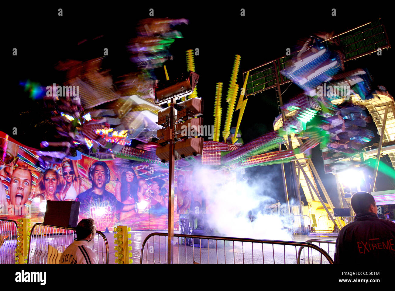 Fairground ride night hi-res stock photography and images - Alamy