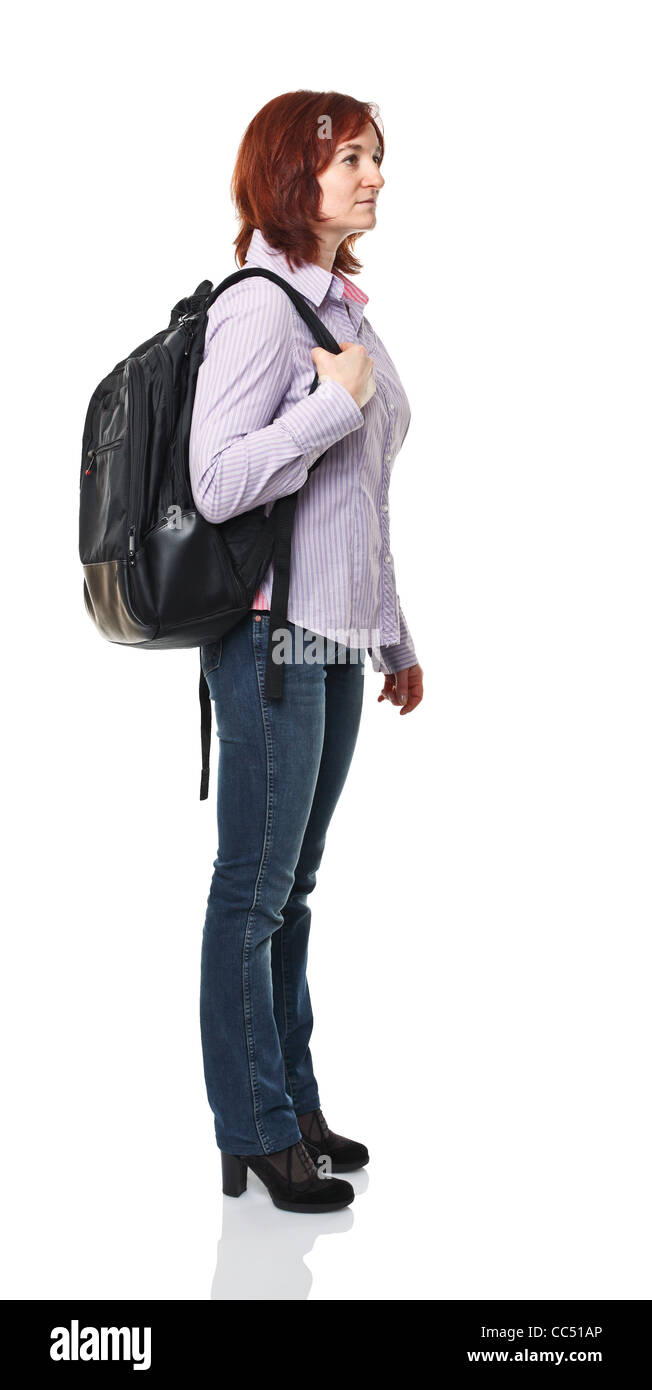 standing student on white background Stock Photo - Alamy