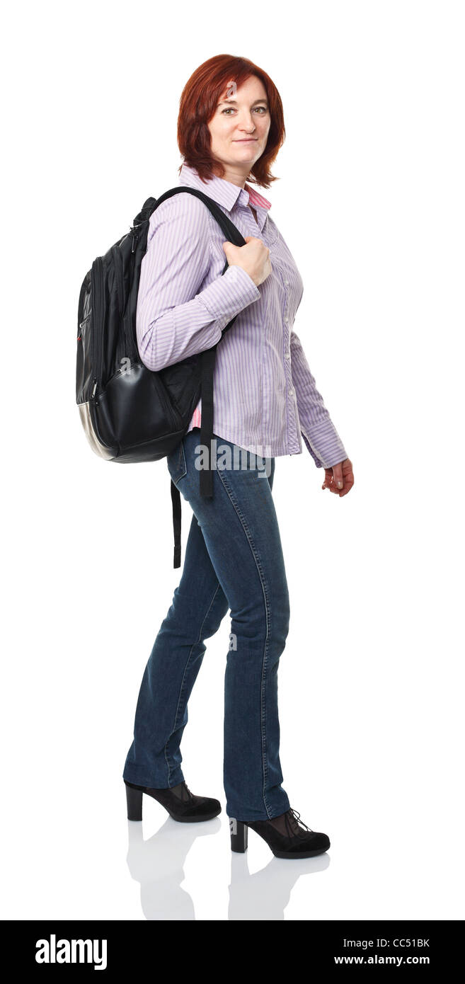 College Students Walking White Background