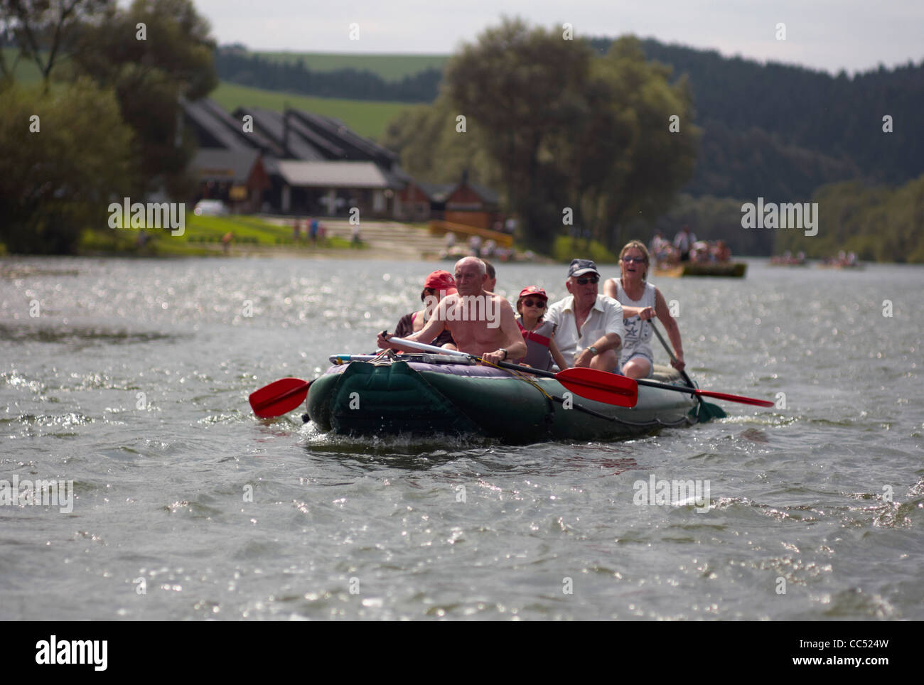 Rafting on the Dunajec river in Pieniny National Park on the Slovak ...