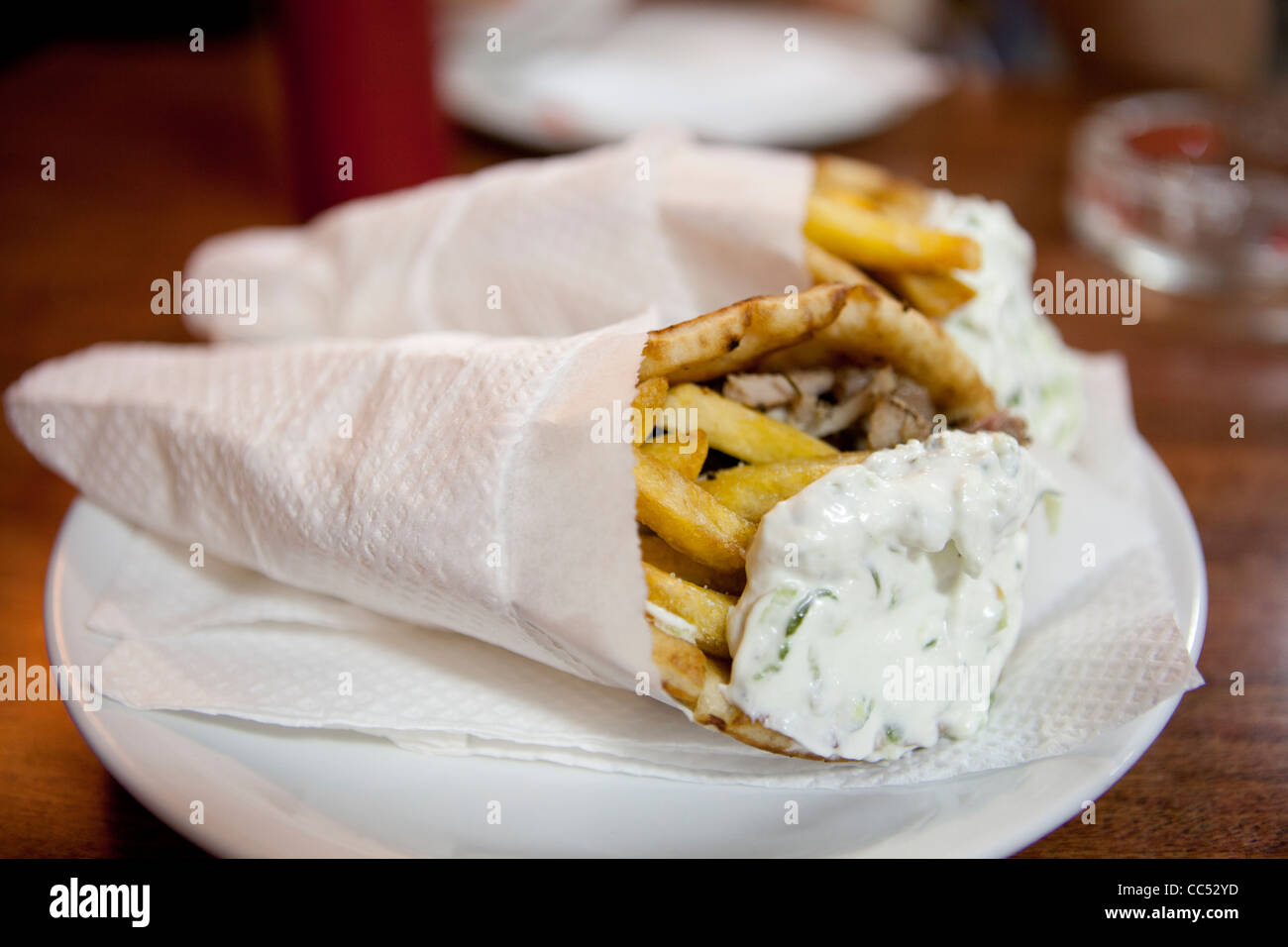 Greek pitta also known as souvlaki Stock Photo - Alamy