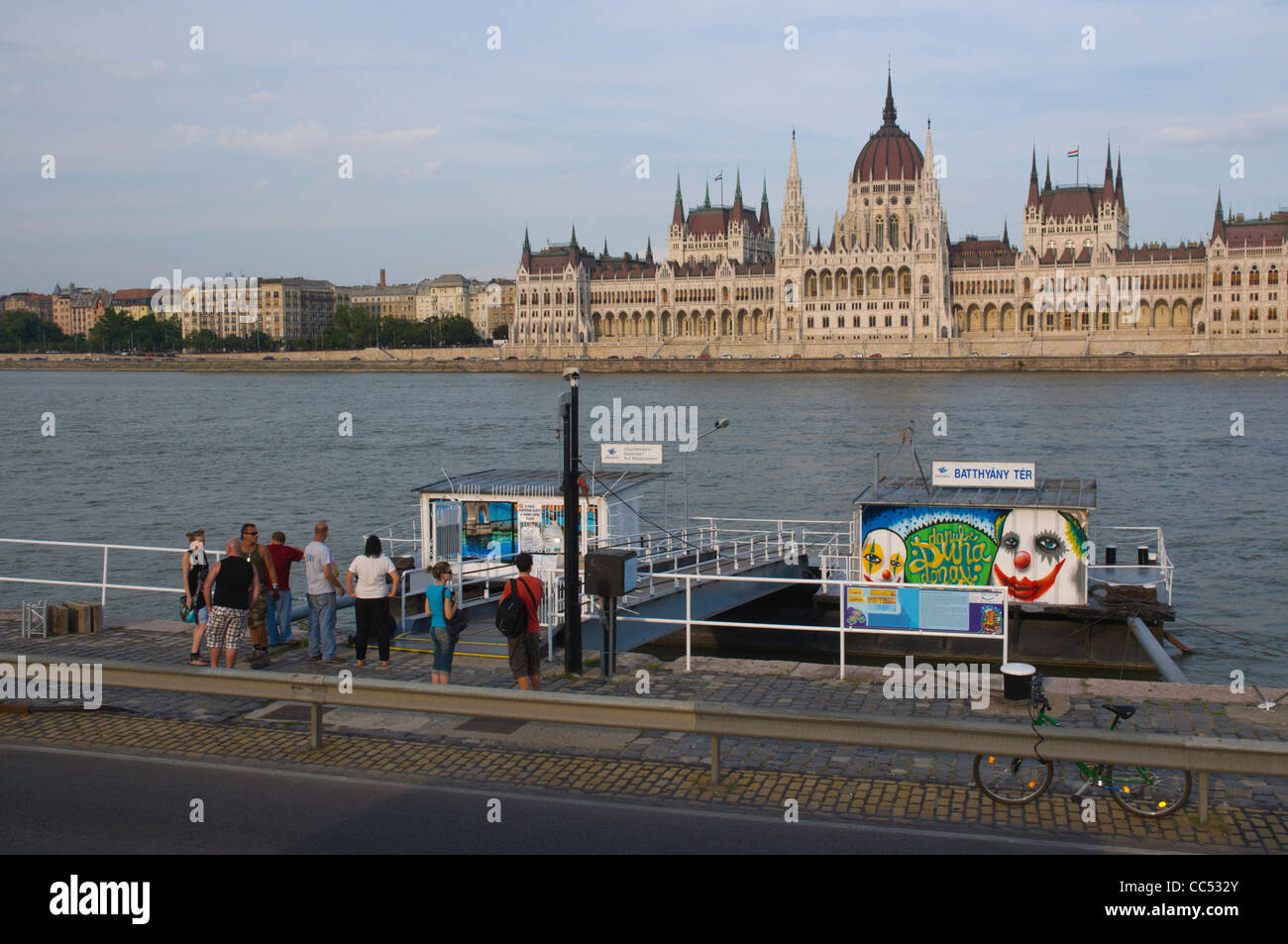 Batthyany ter BKV ferry pier at Batthyany ter square Buda district ...
