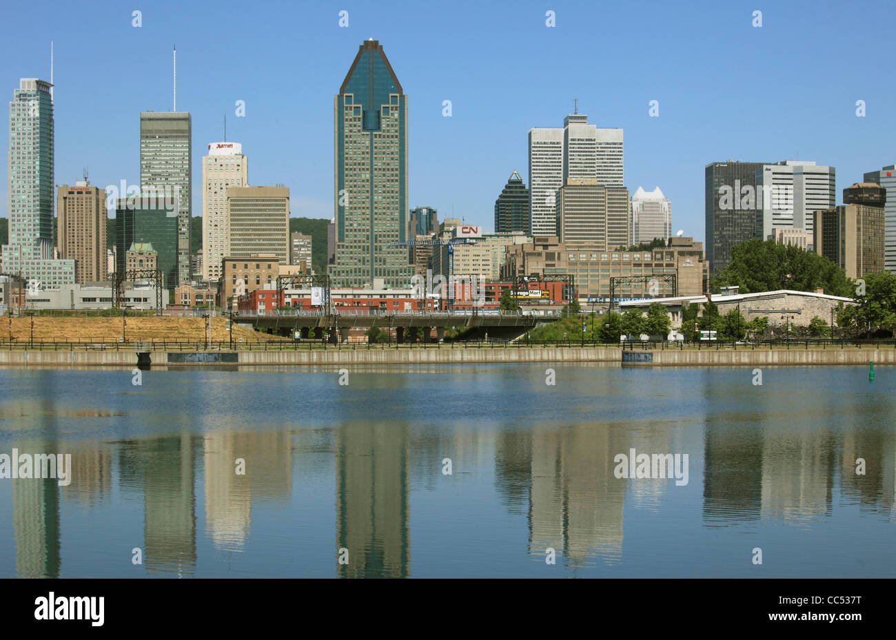 Canada, Quebec, Montreal, skyline, Lachine Canal Stock Photo - Alamy