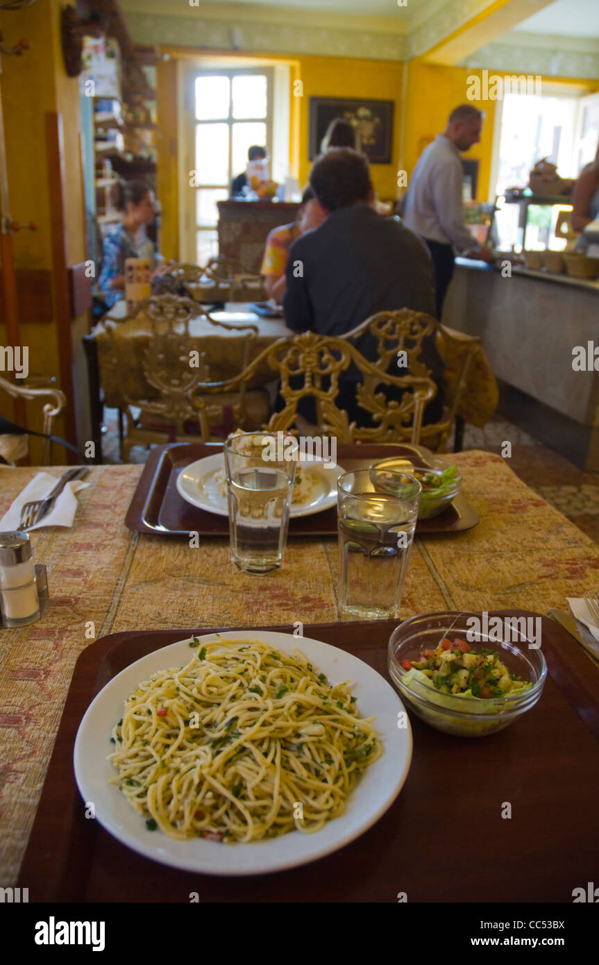 Spaghetti Aglio e olio dish at Edeni Vegan vegetarian restaurant at ...