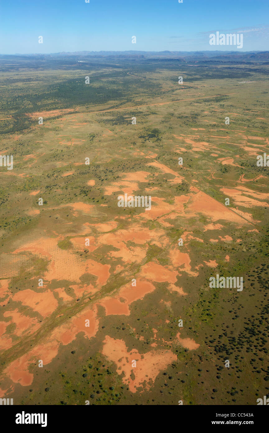 Aerial view of Australian Outback near Uluru-Kata Tjuta National Park ...