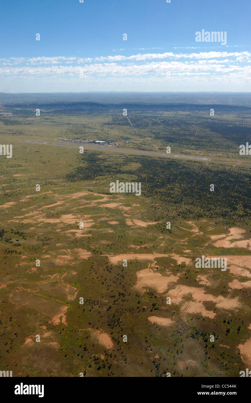 Aerial view of Australian Outback near Uluru-Kata Tjuta National Park ...
