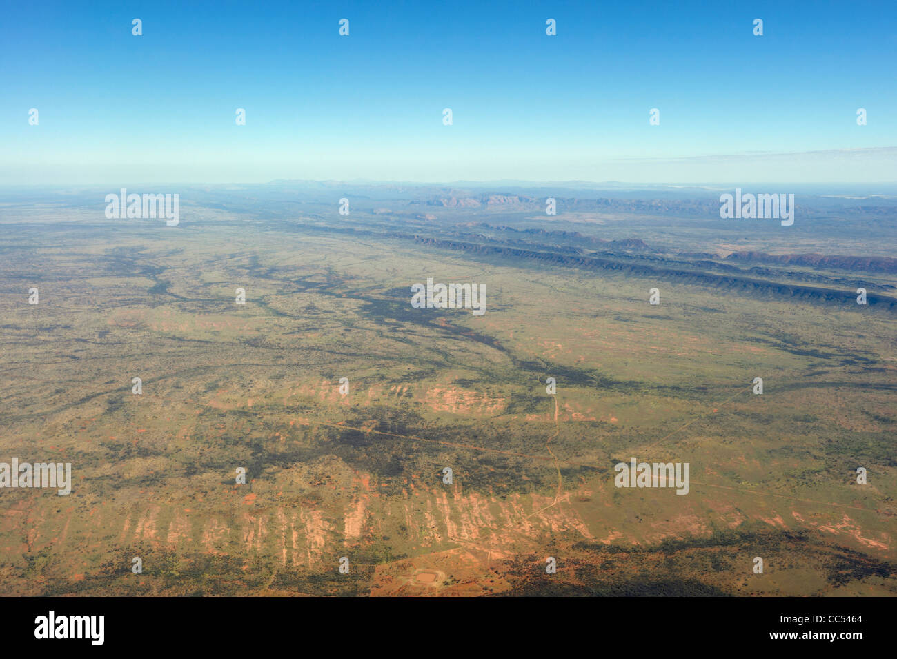 Aerial view of Australian Outback, Uluru-Kata Tjuta National Park ...