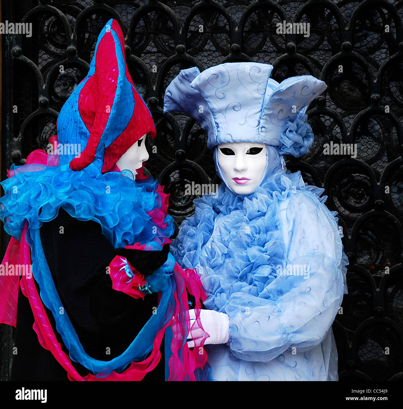 Venice carnival costume in light blue Stock Photo - Alamy