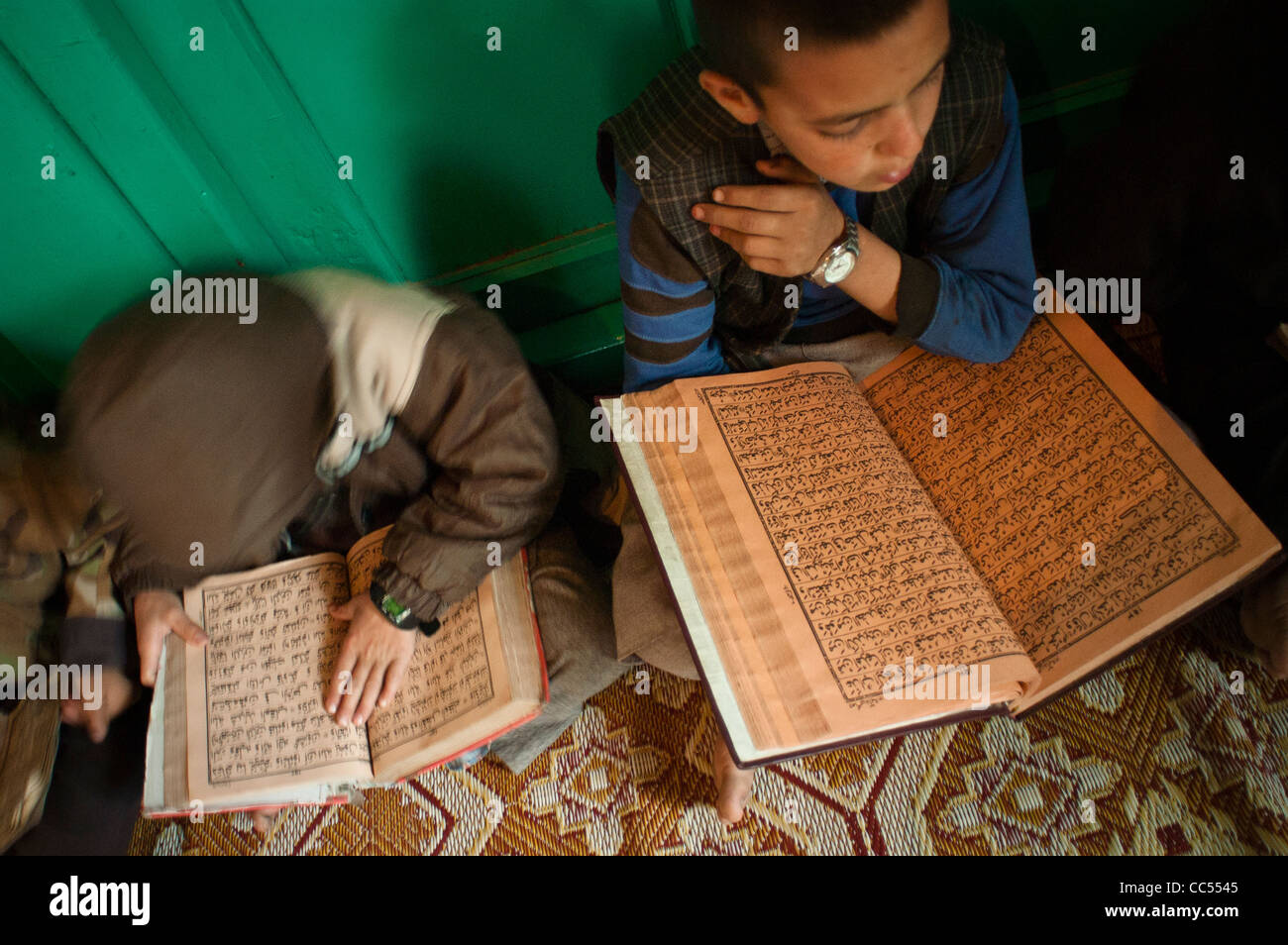 Boys learn from texts in a maktab school in Kabul, Afghanistan, October ...