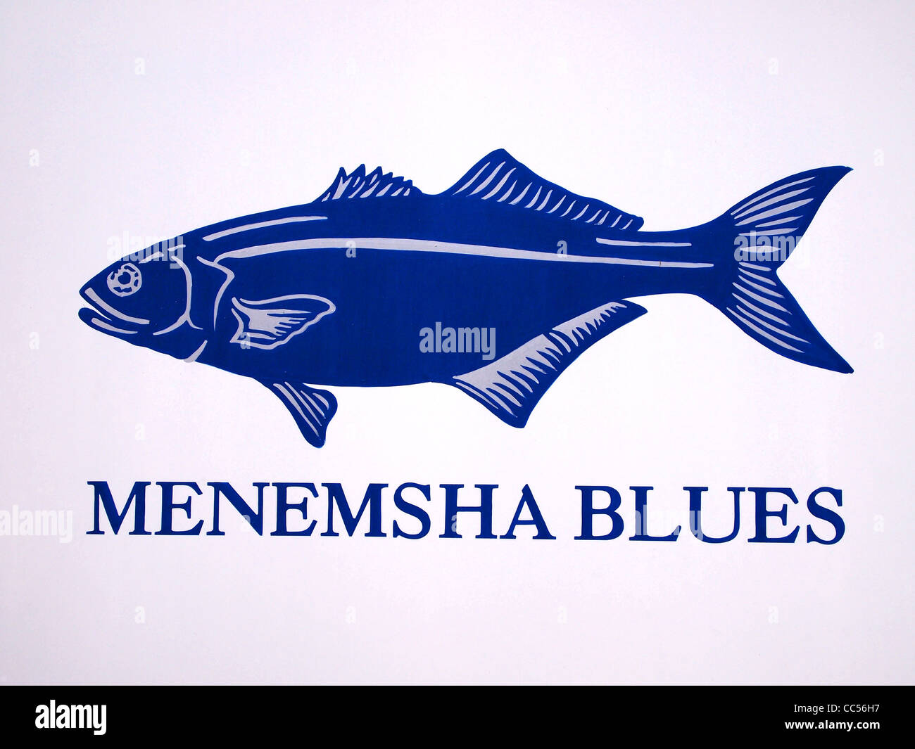 Menemsha Blues signboard with Bluefish image Stock Photo - Alamy